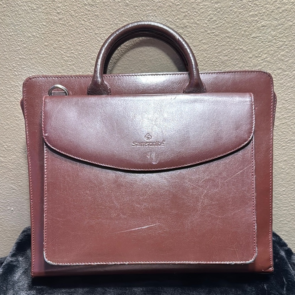 Vintage Samsonite Brown Leather Briefcase - Gem